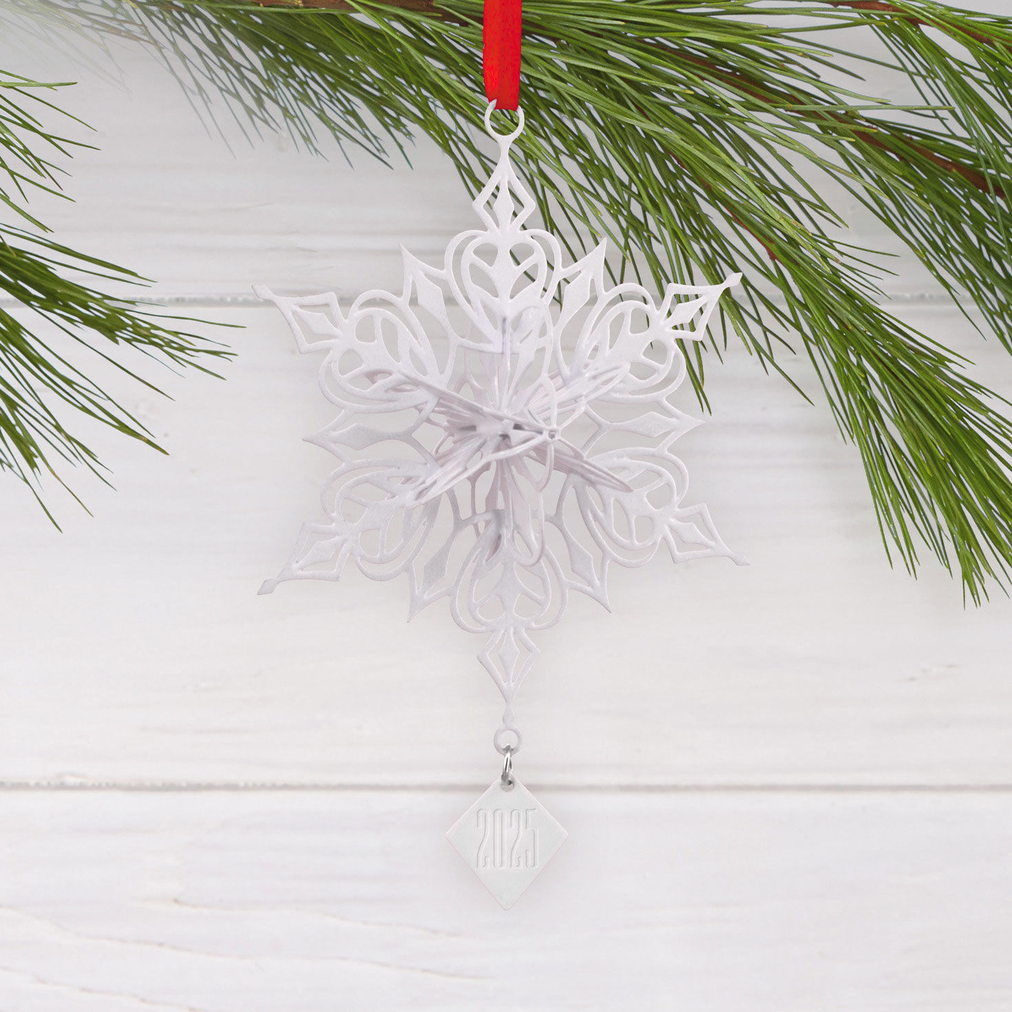 Dimensional Snowflake 2025 Metal Hallmark Ornament - Hallmark Ornaments ...