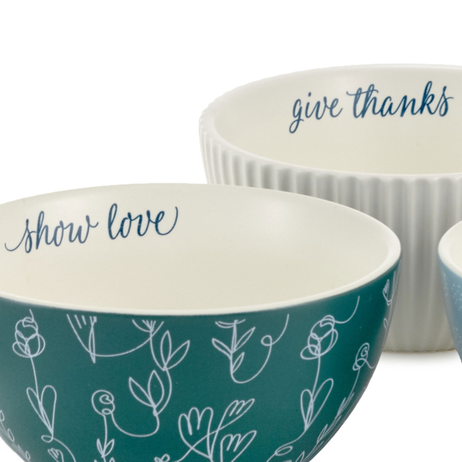 DaySpring Give Thanks Ceramic Bowls, Set of 3 - Serveware | Hallmark