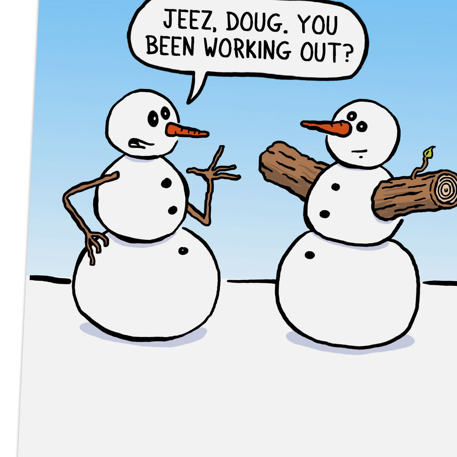 Buff Snowman Funny Christmas Card - Greeting Cards | Hallmark