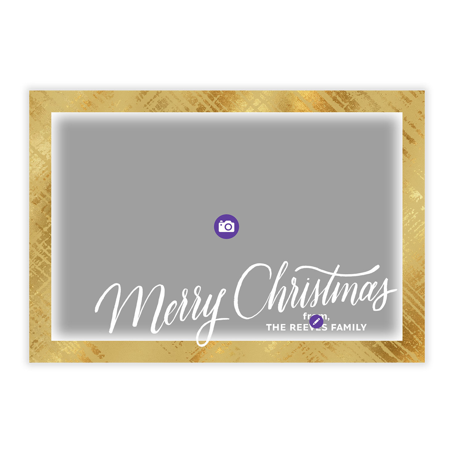 Elegant Gold Frame Flat Christmas Photo Card - Photo Cards | Hallmark