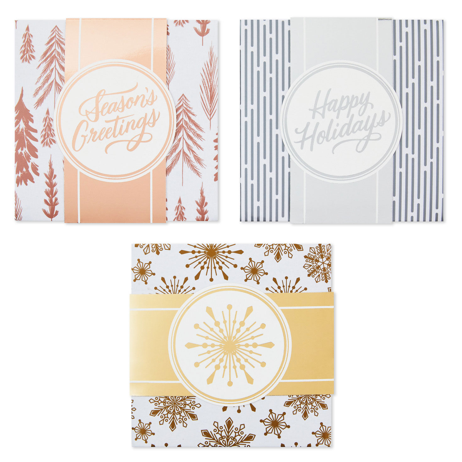 4" Metallic Mix 3-Pack Small Christmas Gift Boxes Assortment - Gift ...