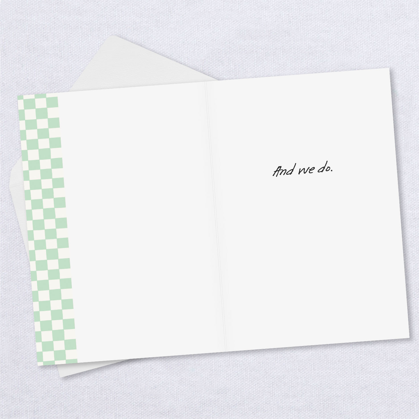Personalized Green and White Checkerboard Photo Card - Greeting Cards ...