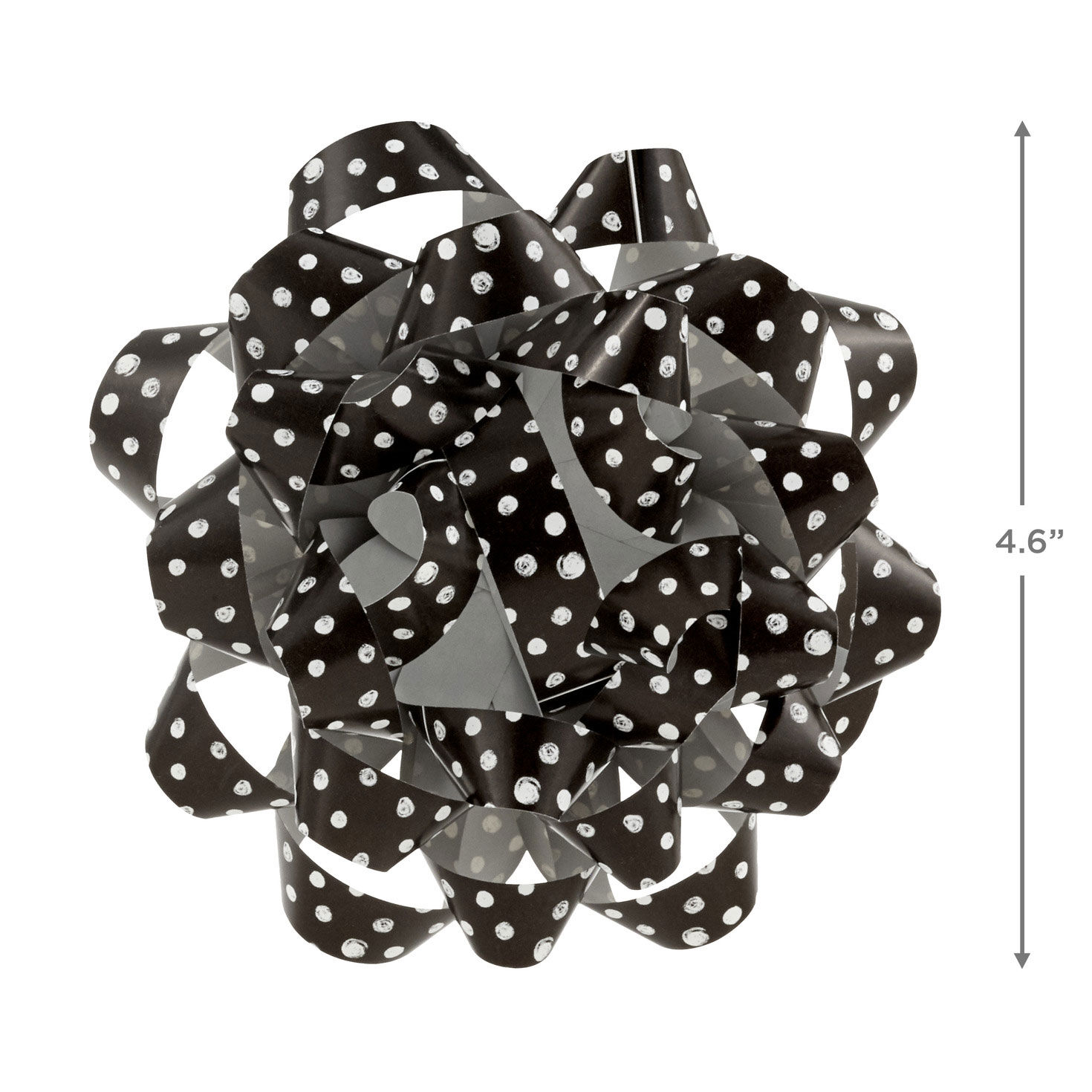 4.6" Black With Gray Dots Recyclable Gift Bow - Bows & Ribbons | Hallmark