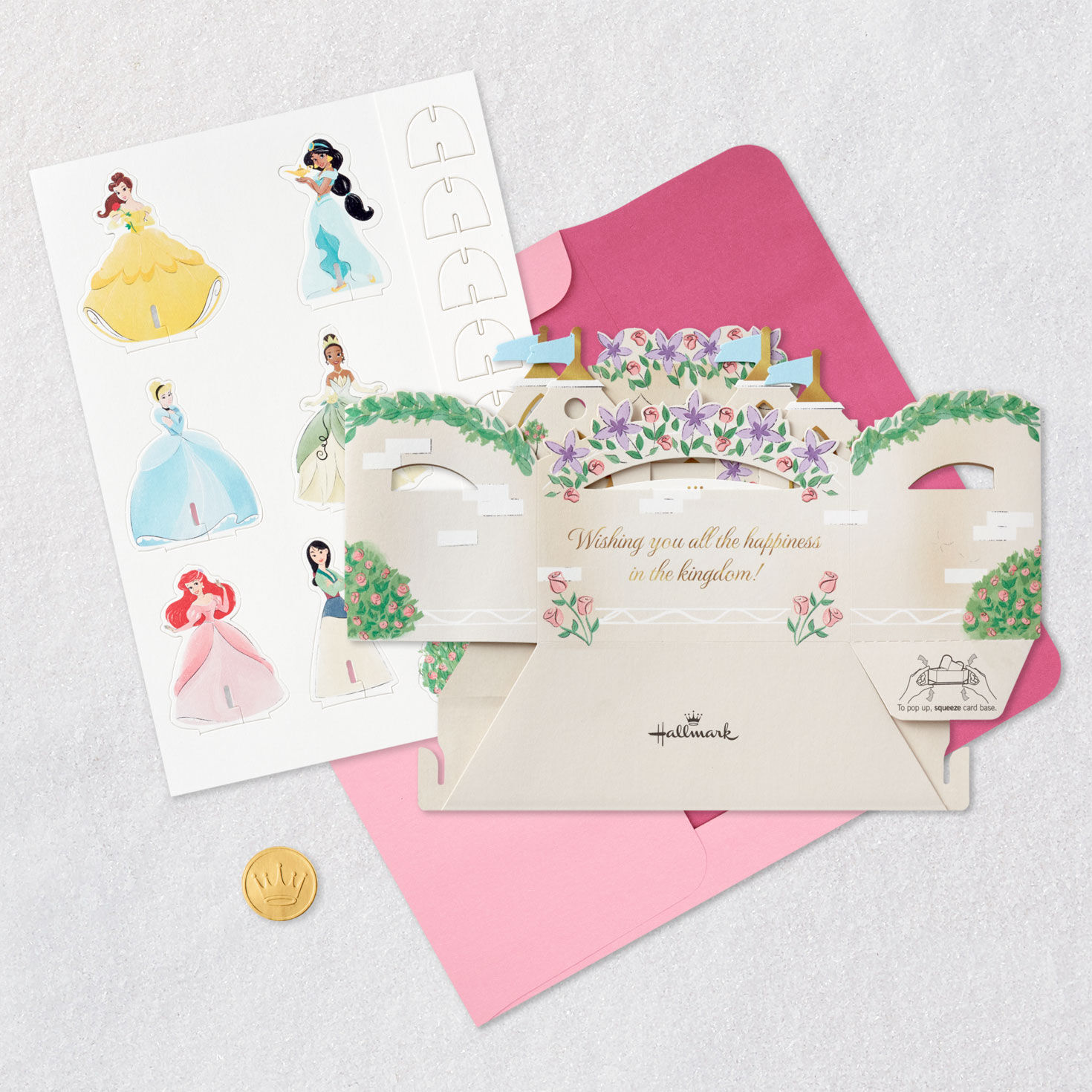 Disney Princess Castle All the Happiness 3D Pop-Up Card With Playset ...