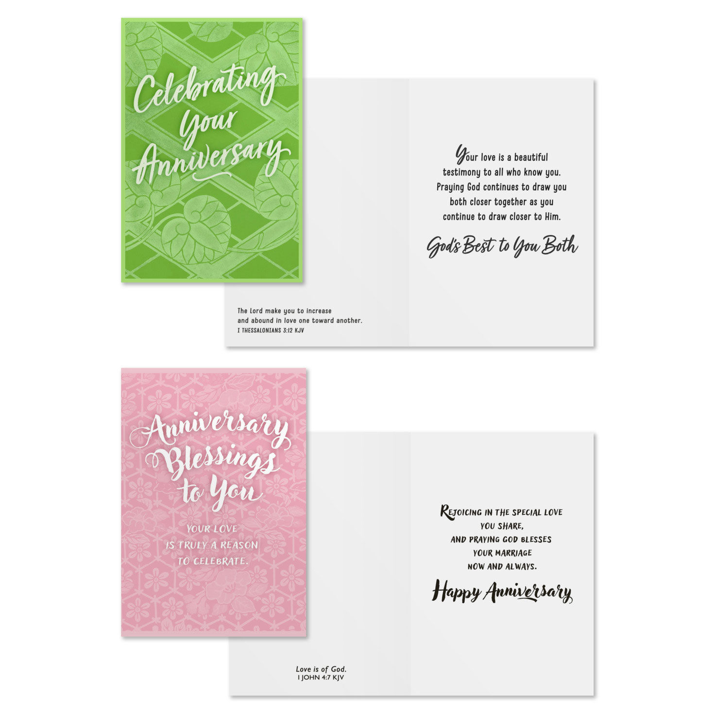 Colorful Designs Assorted Religious Anniversary Cards, Box of 12 ...