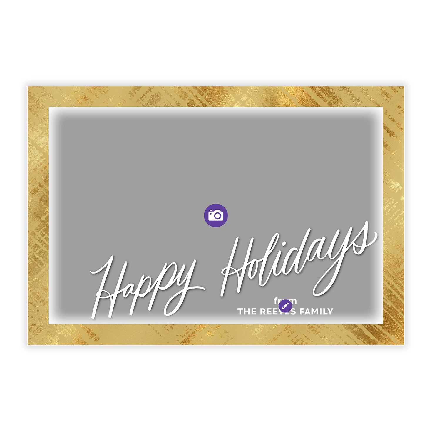 Frosted Gold Frame Flat Holiday Photo Card - Photo Cards | Hallmark