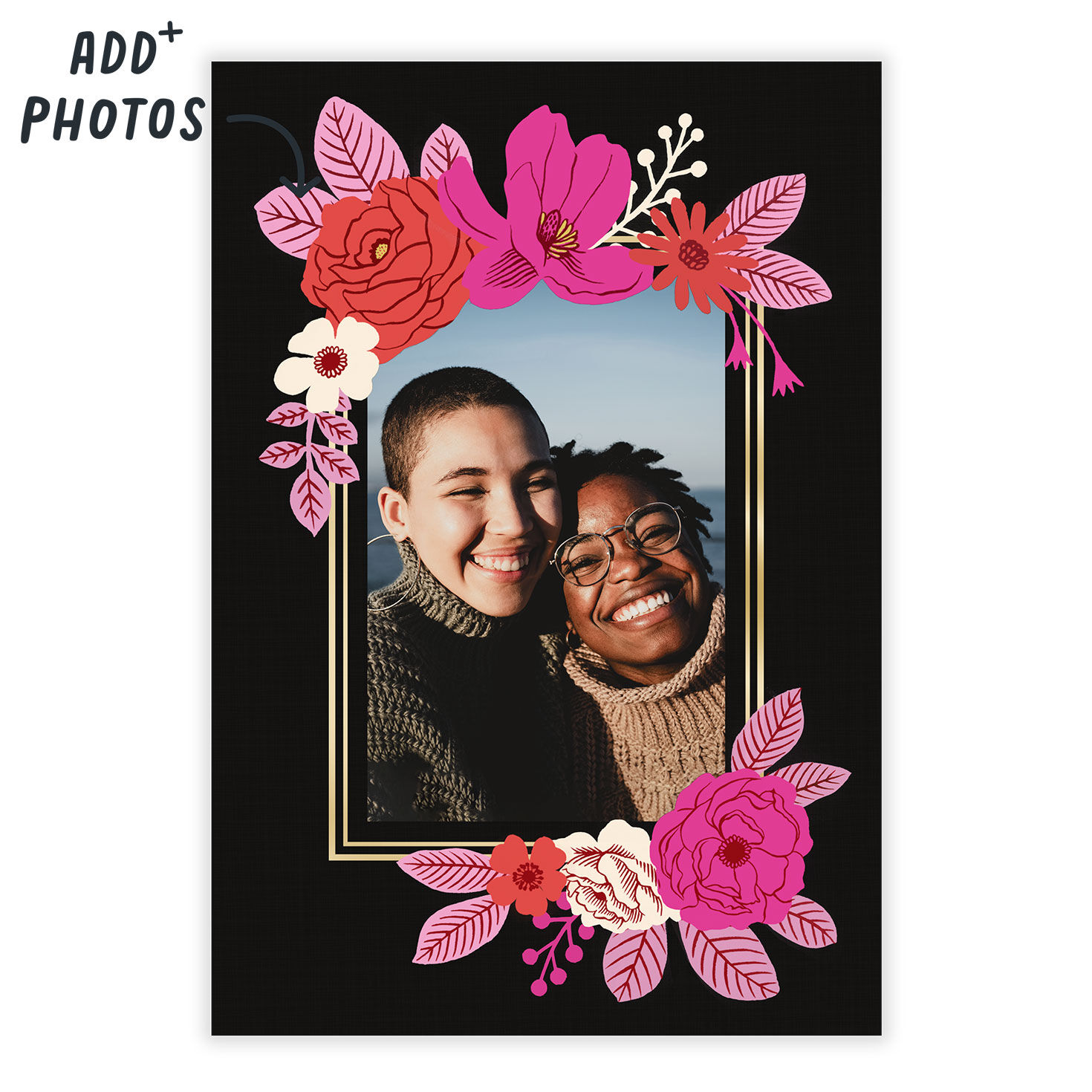 Pink Floral and Gold Frame eCard - eCards | Hallmark