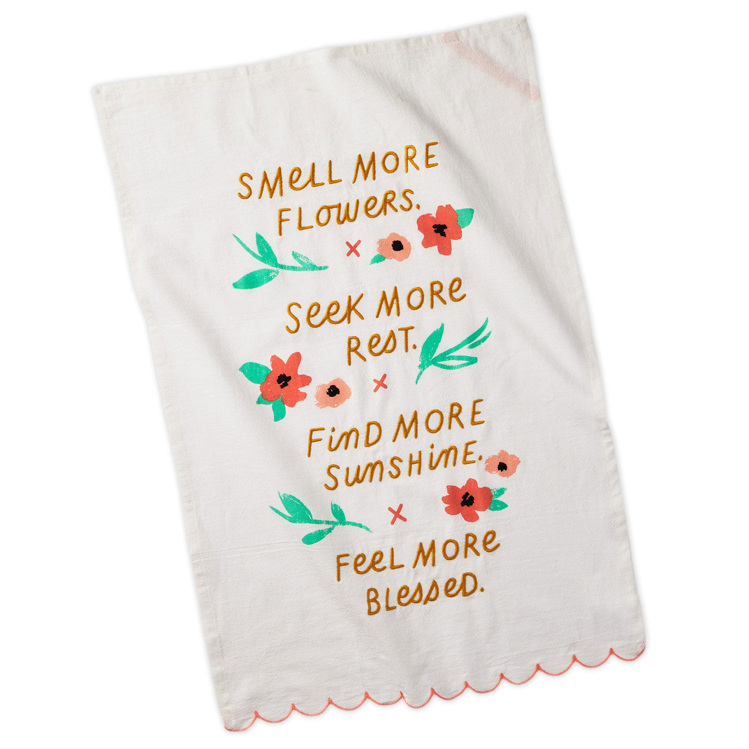 Smell More Flowers Tea Towel - Kitchen Linens | Hallmark