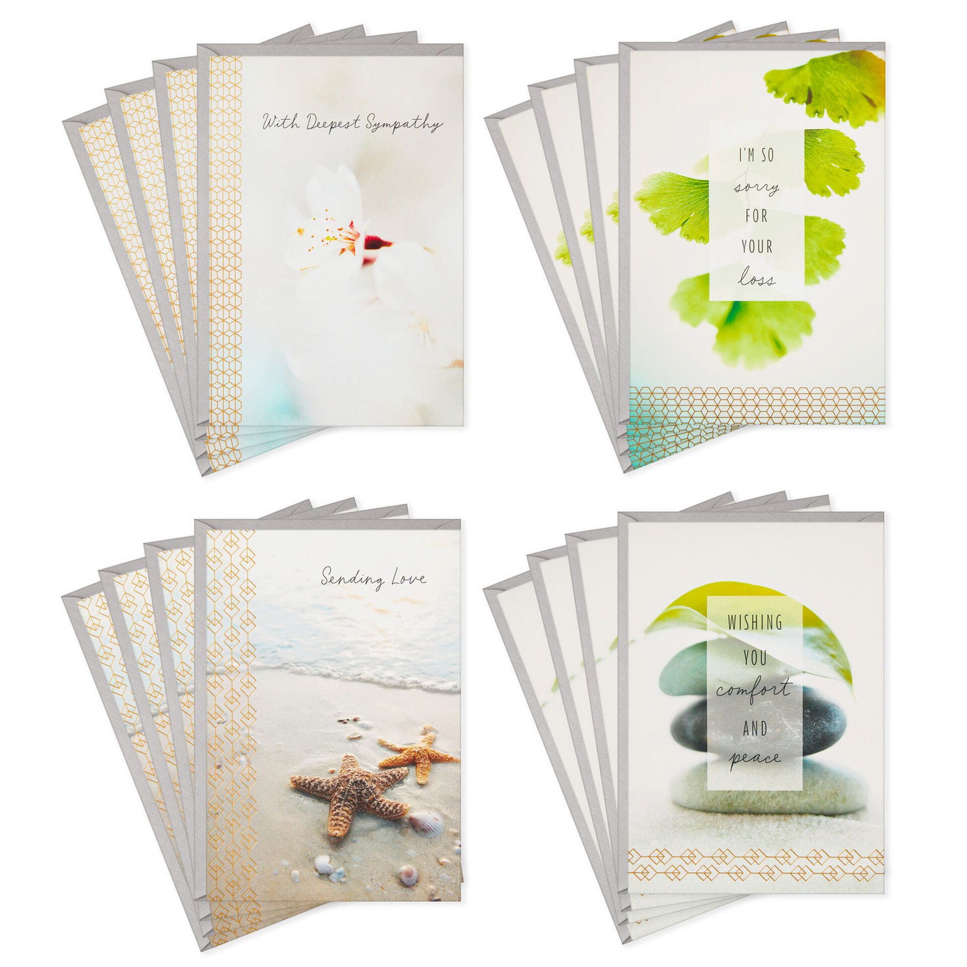 Serene Photo Assortment Sympathy Cards, Pack of 16 - Boxed Cards - Hallmark