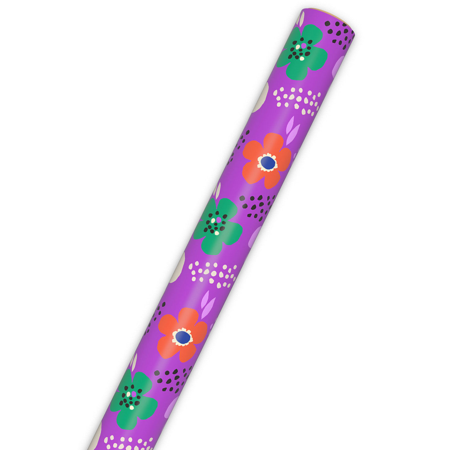 Lavender-Scented Bold Flowers on Purple Wrapping Paper Roll, 15 sq. ft ...