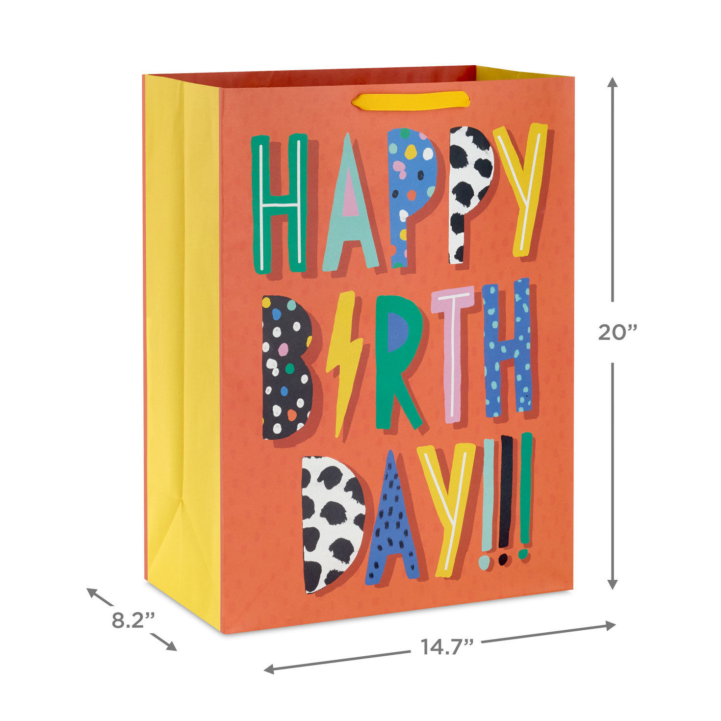 20" Electrifying Wishes on Red Jumbo Birthday Gift Bag - Gift Bags ...