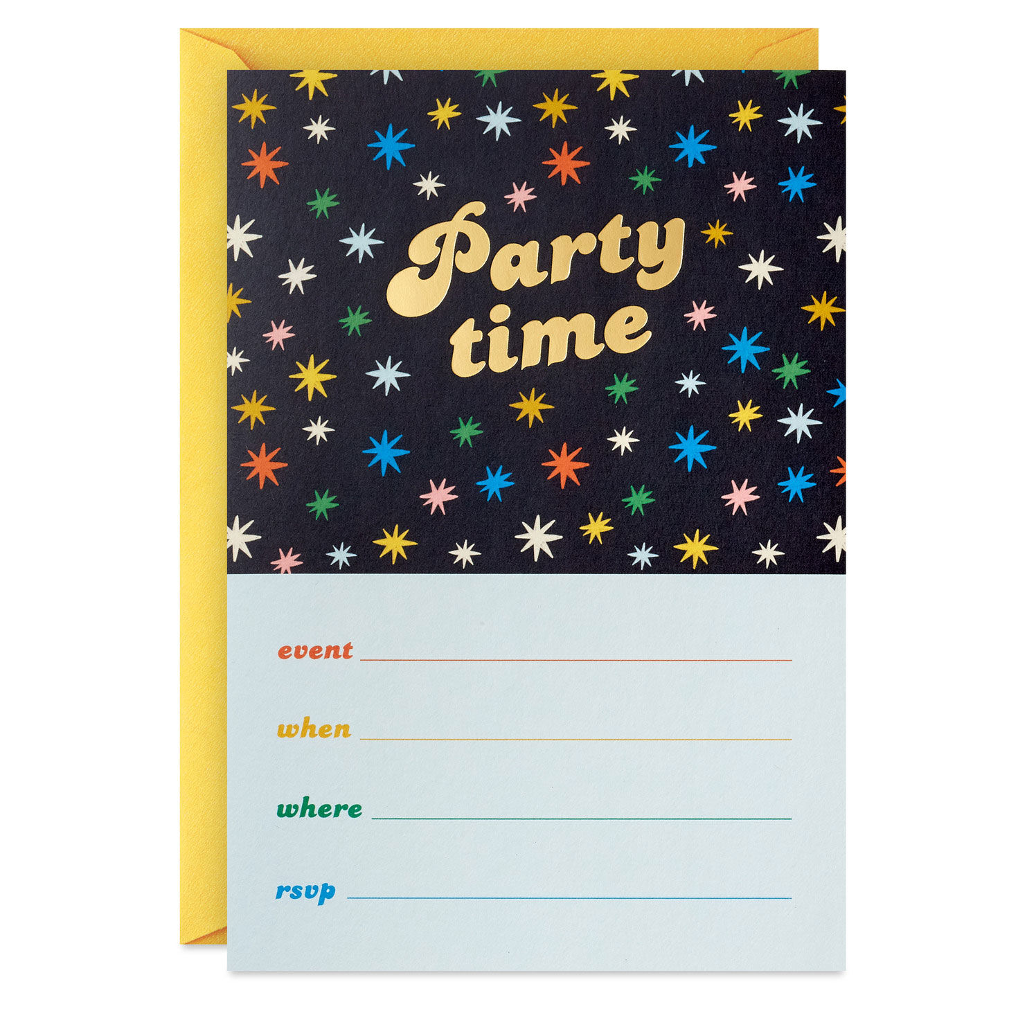 Party Time Stars Fill-in-the-Blank Party Invitations, Pack of 10 ...