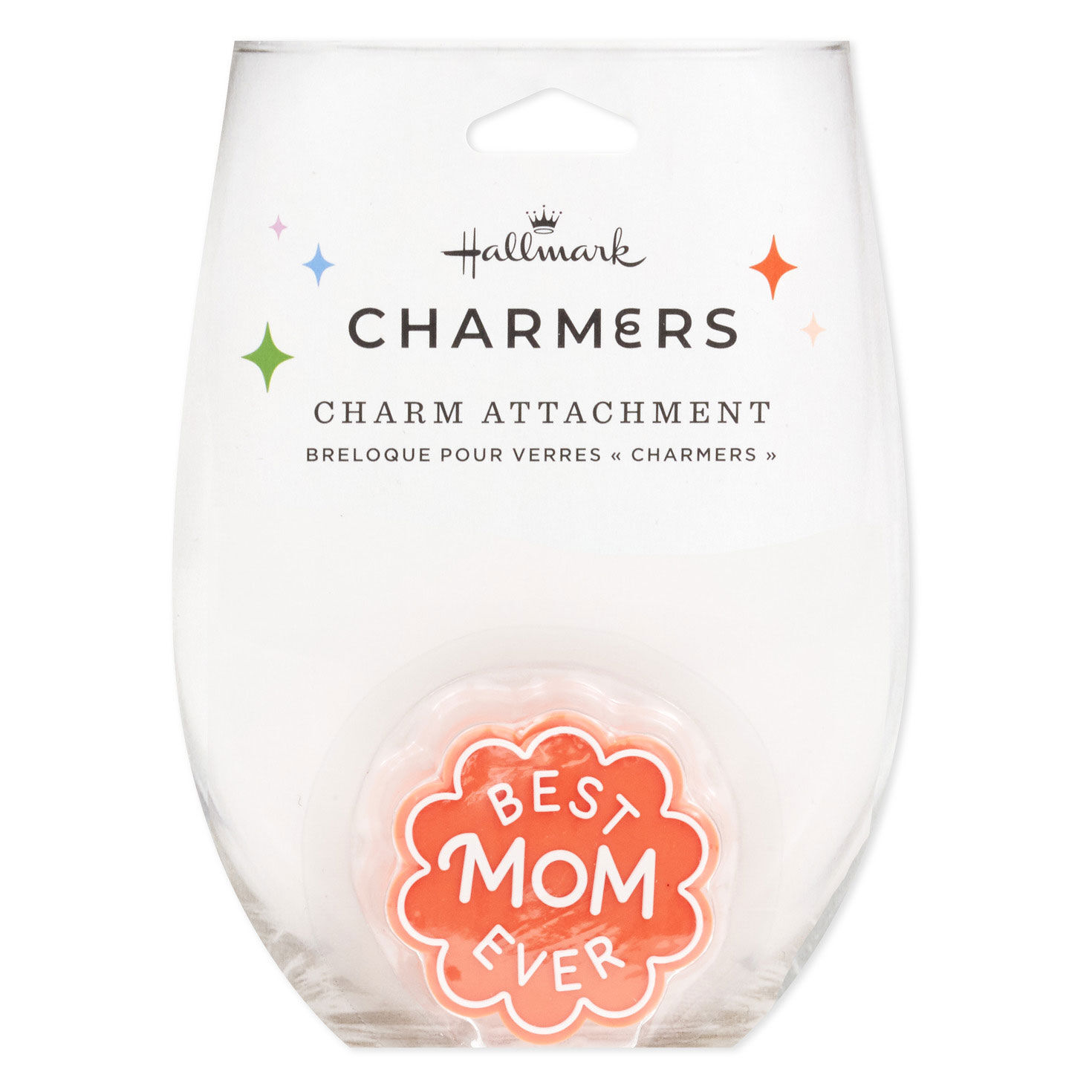 Charmers Best Mom Ever Coral Silicone Charm - Wine Glasses | Hallmark