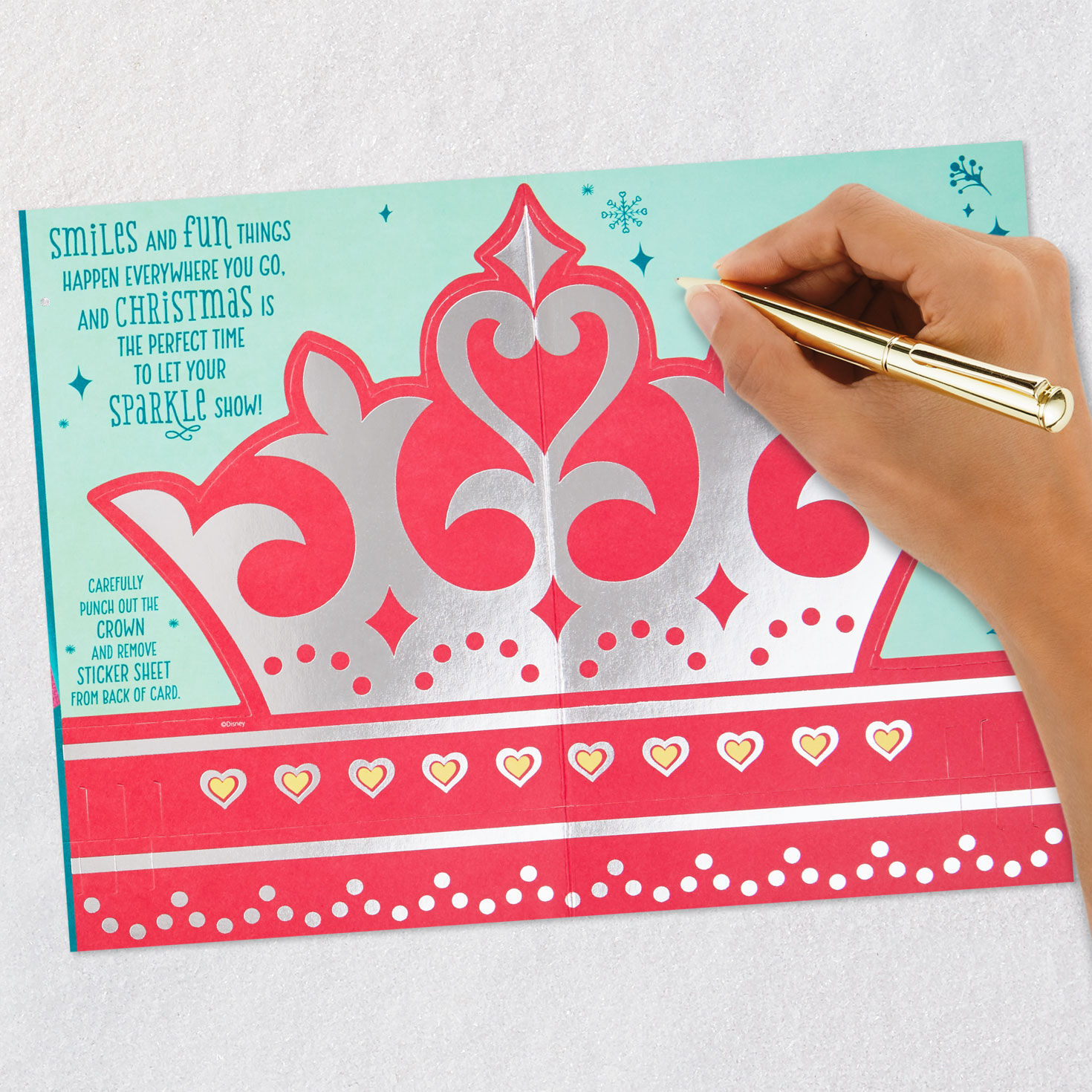 Disney Princess Christmas Card for Granddaughter With Crown and ...