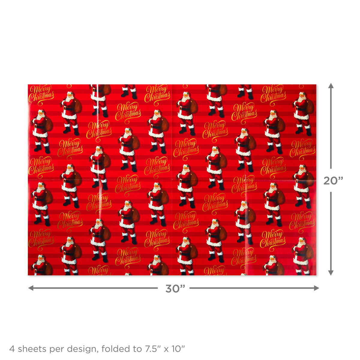 Christmas Prints Assorted Flat Wrapping Paper With Gift Tags, 12 sheets ...