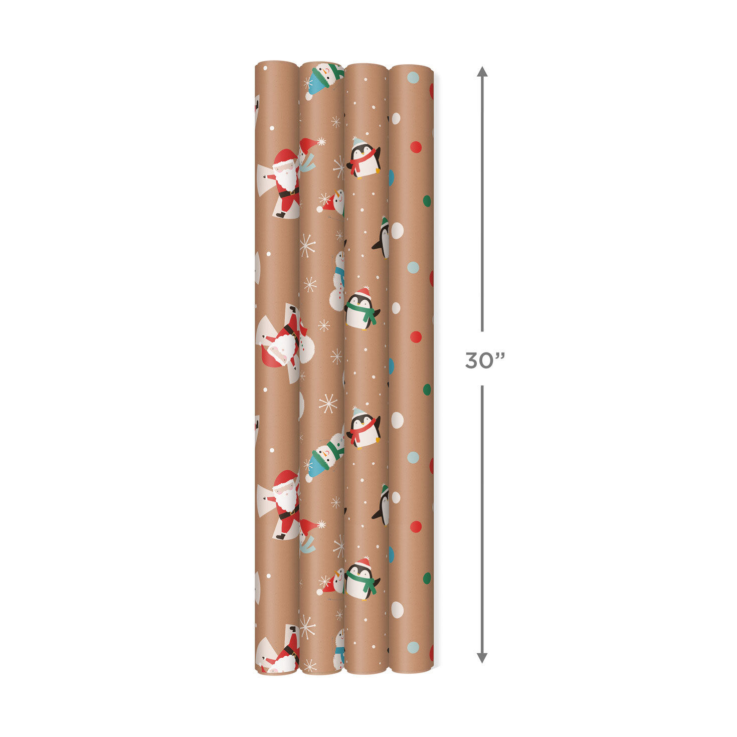 Kraft Assorted 4-Pack Christmas Wrapping Paper, 88 sq. ft. - Wrapping ...
