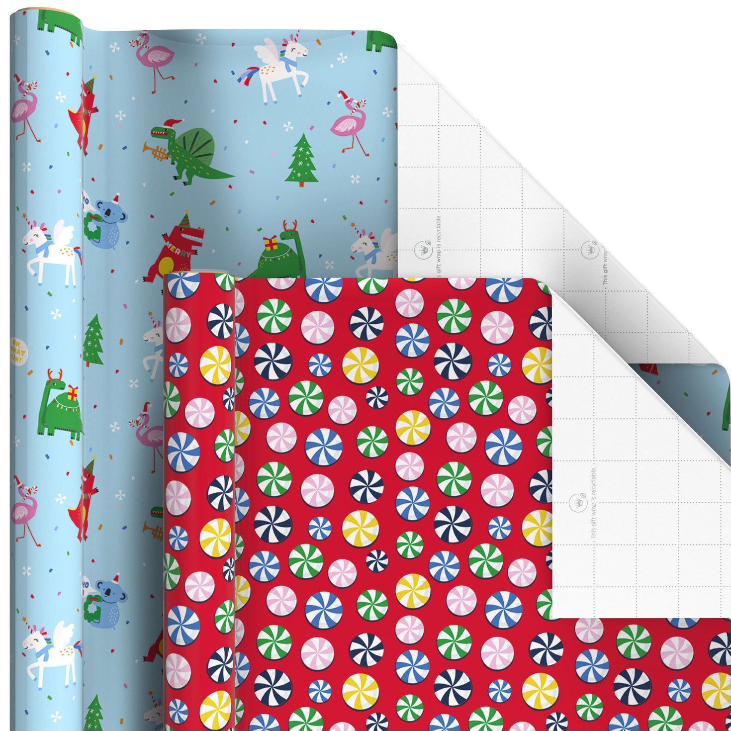 Santa and Friends 6-Pack Assorted Christmas Wrapping Paper Roll Bundle ...