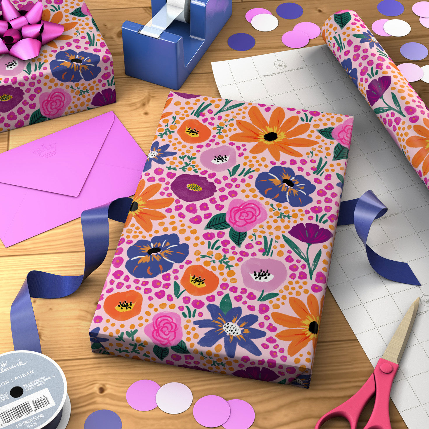 Garden Stroll Floral Wrapping Paper Roll, 20 sq. ft. - Wrapping Paper ...