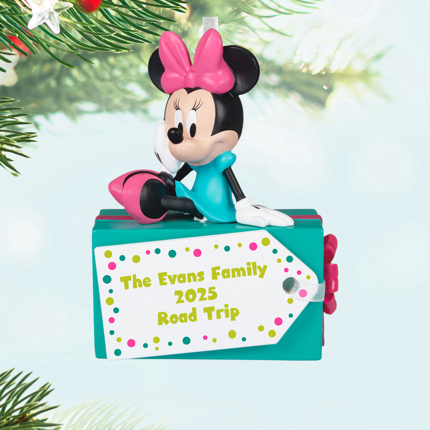 Disney Minnie Mouse Christmas Present Personalized Ornament, Custom ...