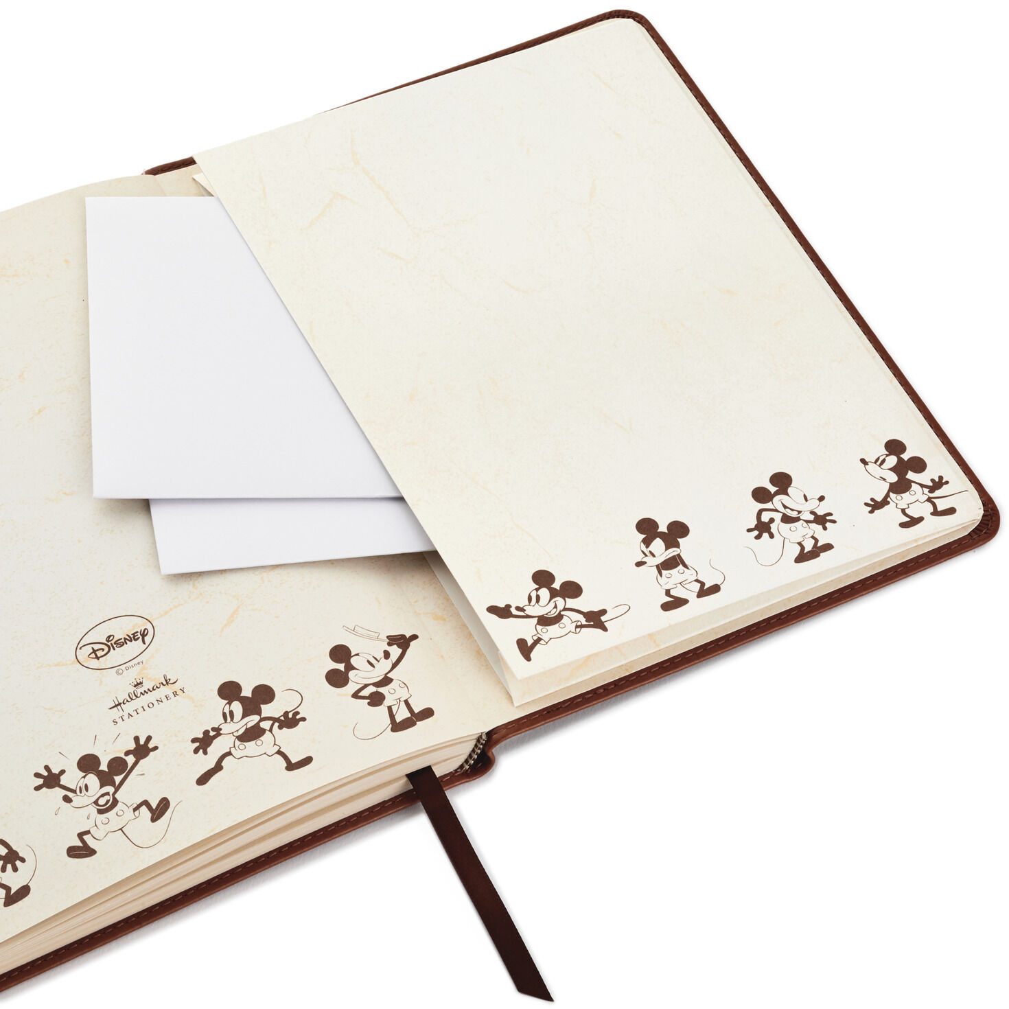 Disney Mickey Mouse Brown Faux Leather Journal - Notebooks & Journals ...