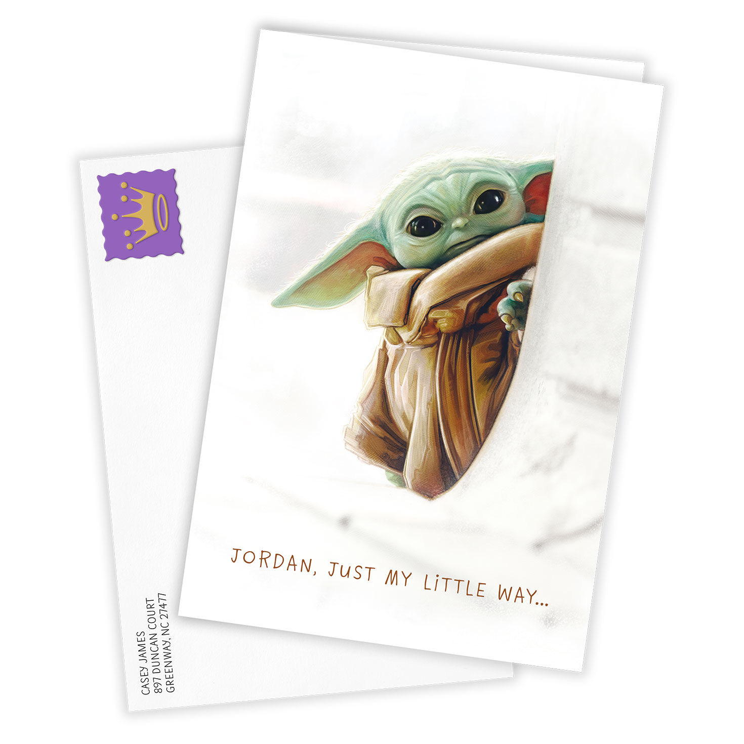 Star Wars: The Mandalorian™ Grogu™ Hello Custom Card - Greeting Cards ...