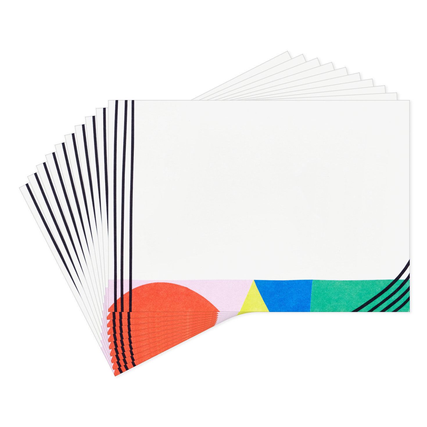 Colorful, Abstract Border Flat Blank Notes, Pack of 10 - Note Cards ...