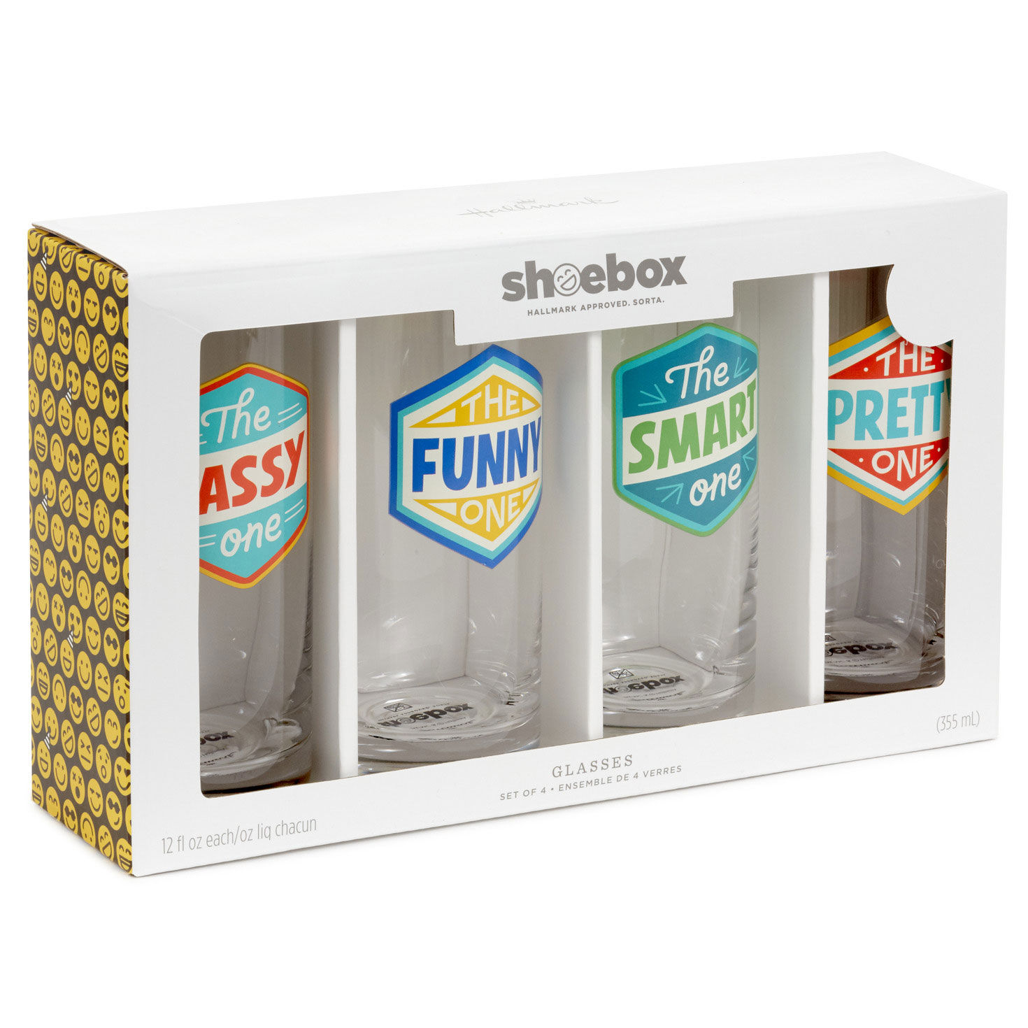 Badges of Honor Funny Drinking Glasses, Set of 4 - Glassware | Hallmark