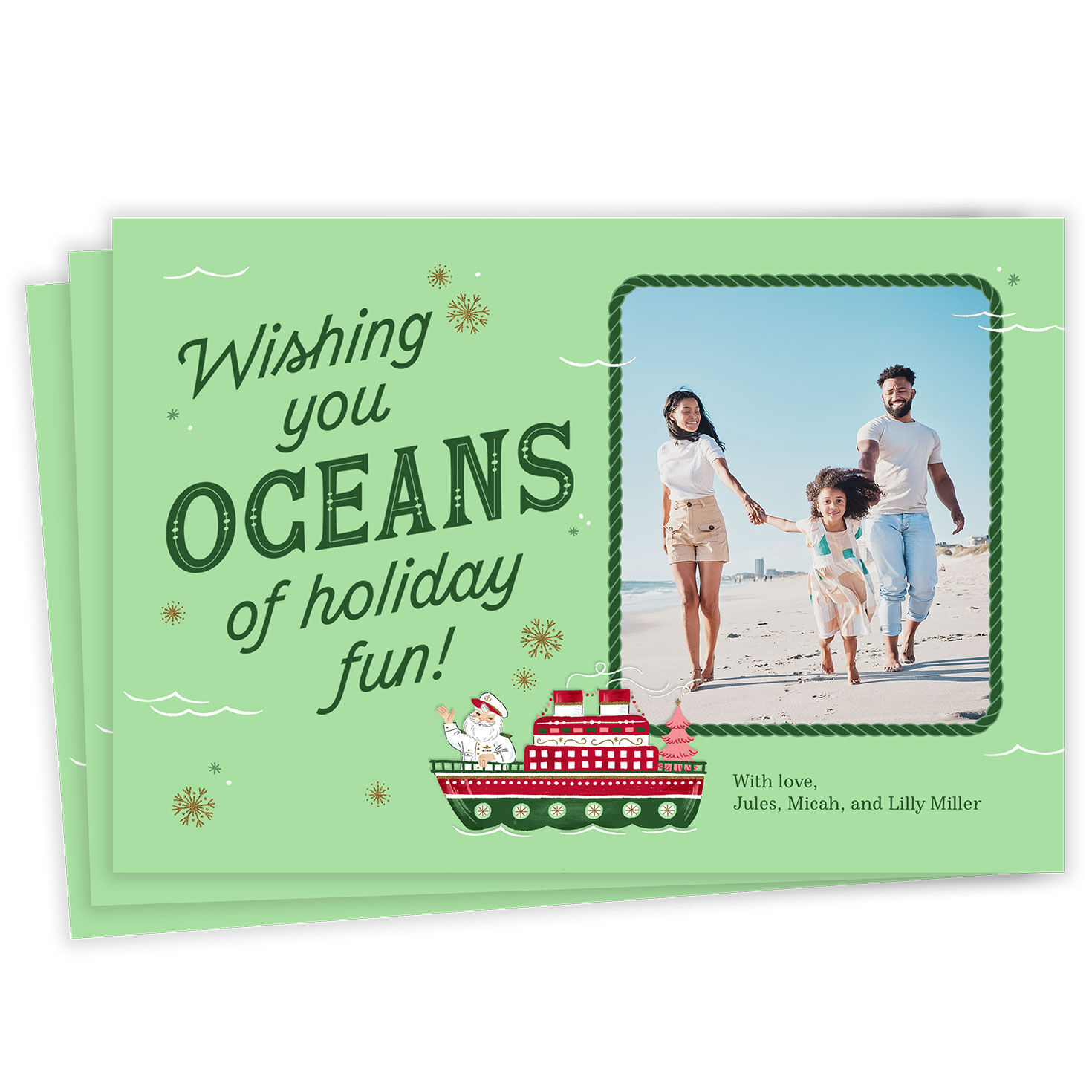 Hallmark Christmas Cruise Oceans of Holiday Fun Flat Photo Card - Photo ...