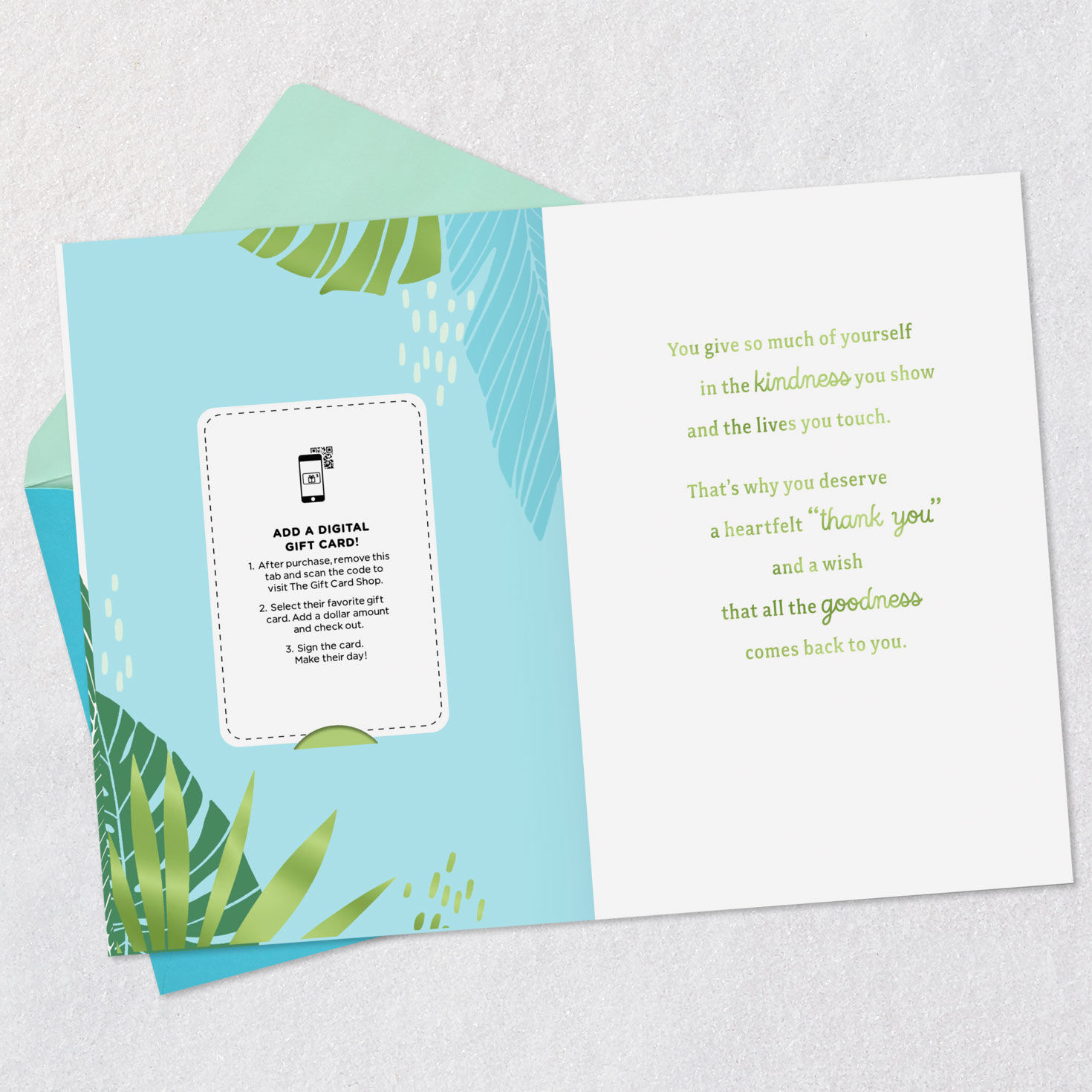 Grateful for Your Kindness Gift Card Greeting Thank-You Card - Greeting ...