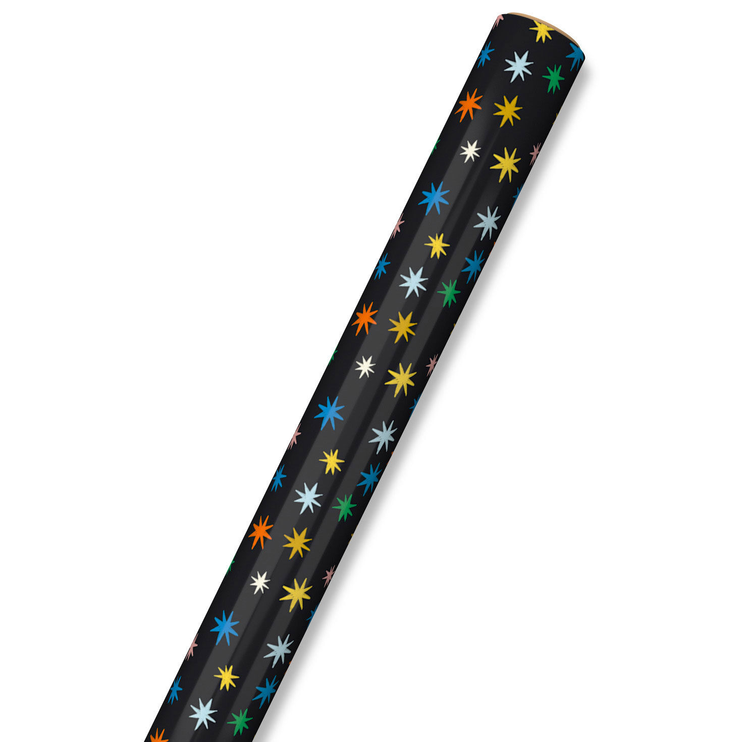 Colorful Stars on Black Wrapping Paper, 20 sq. ft. - Wrapping Paper ...