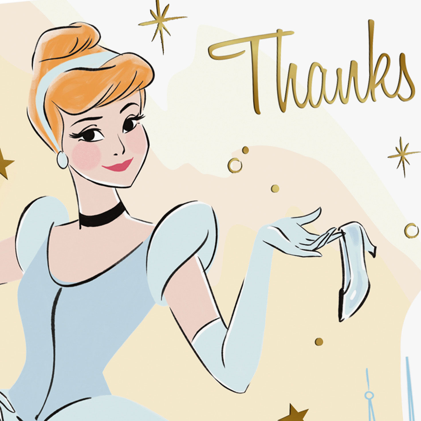 Disney Cinderella and Slipper Blank Thank You Notes, Pack of 10 - Note ...
