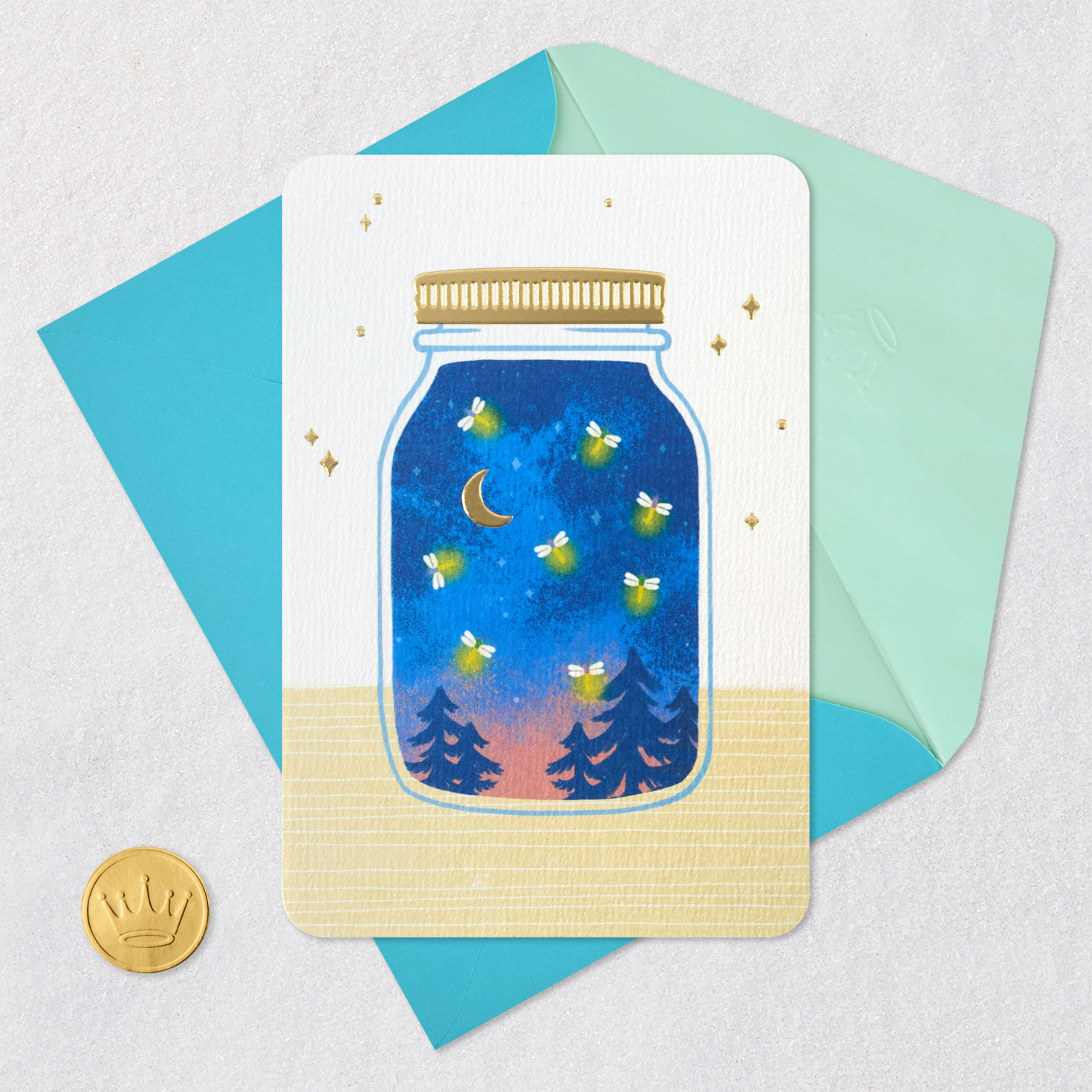 Mason Jar Firefly Forest Scene Blank Card - Greeting Cards | Hallmark
