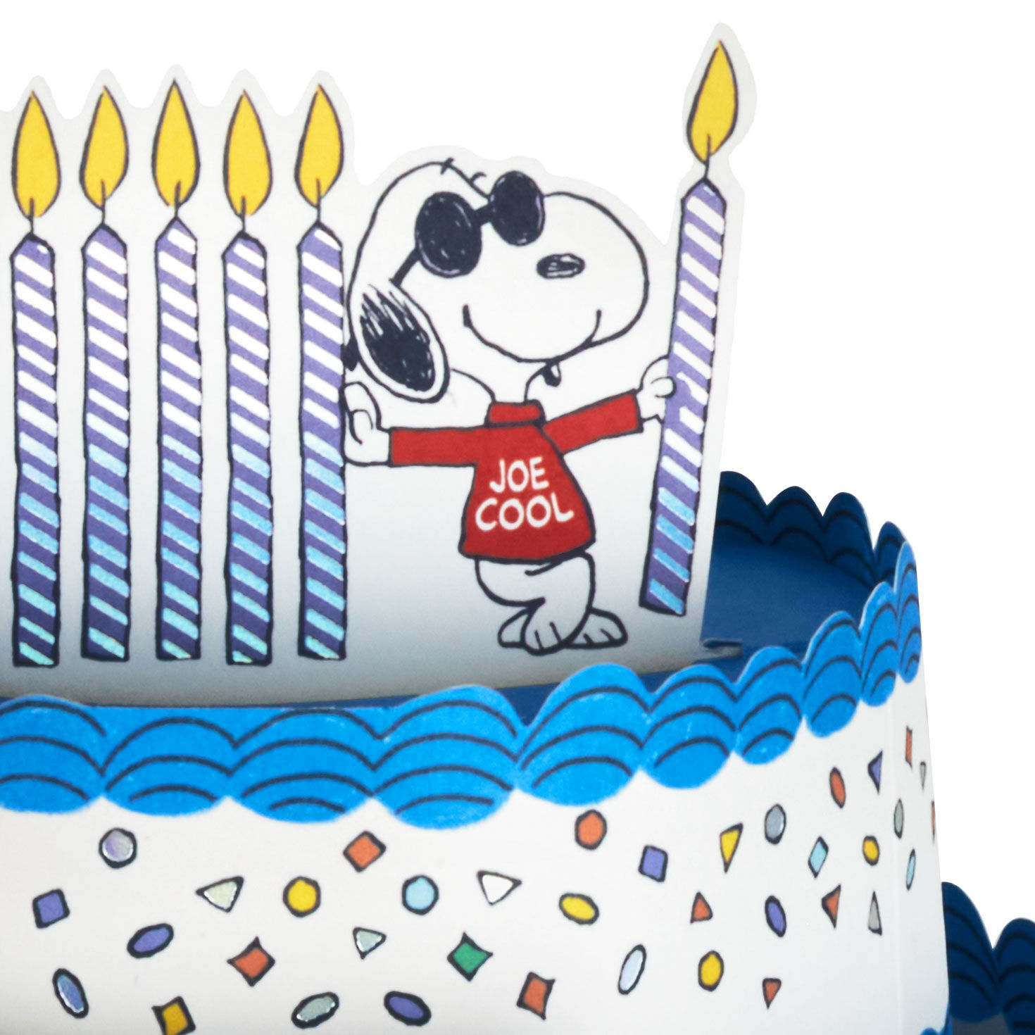 Peanuts® Joe Cool Snoopy Cake 3D Pop-Up Birthday Card - Greeting Cards ...