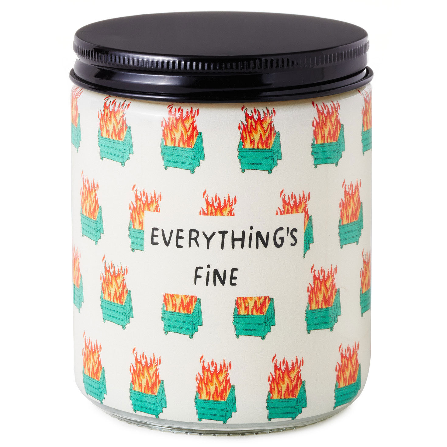 Dumpster Fire Everything's Fine Scented Single-Wick Jar Candle, 7 oz ...