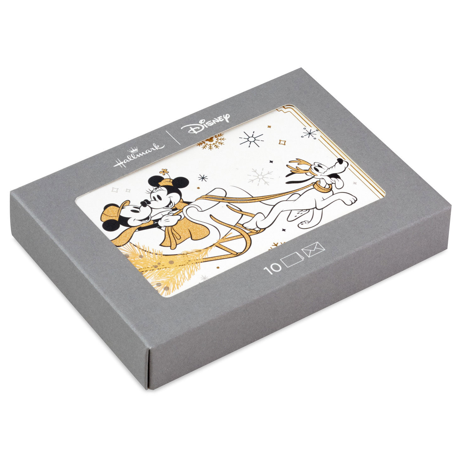 Disney Mickey Mouse and Minnie Mouse Sleigh Ride Christmas Note Cards ...