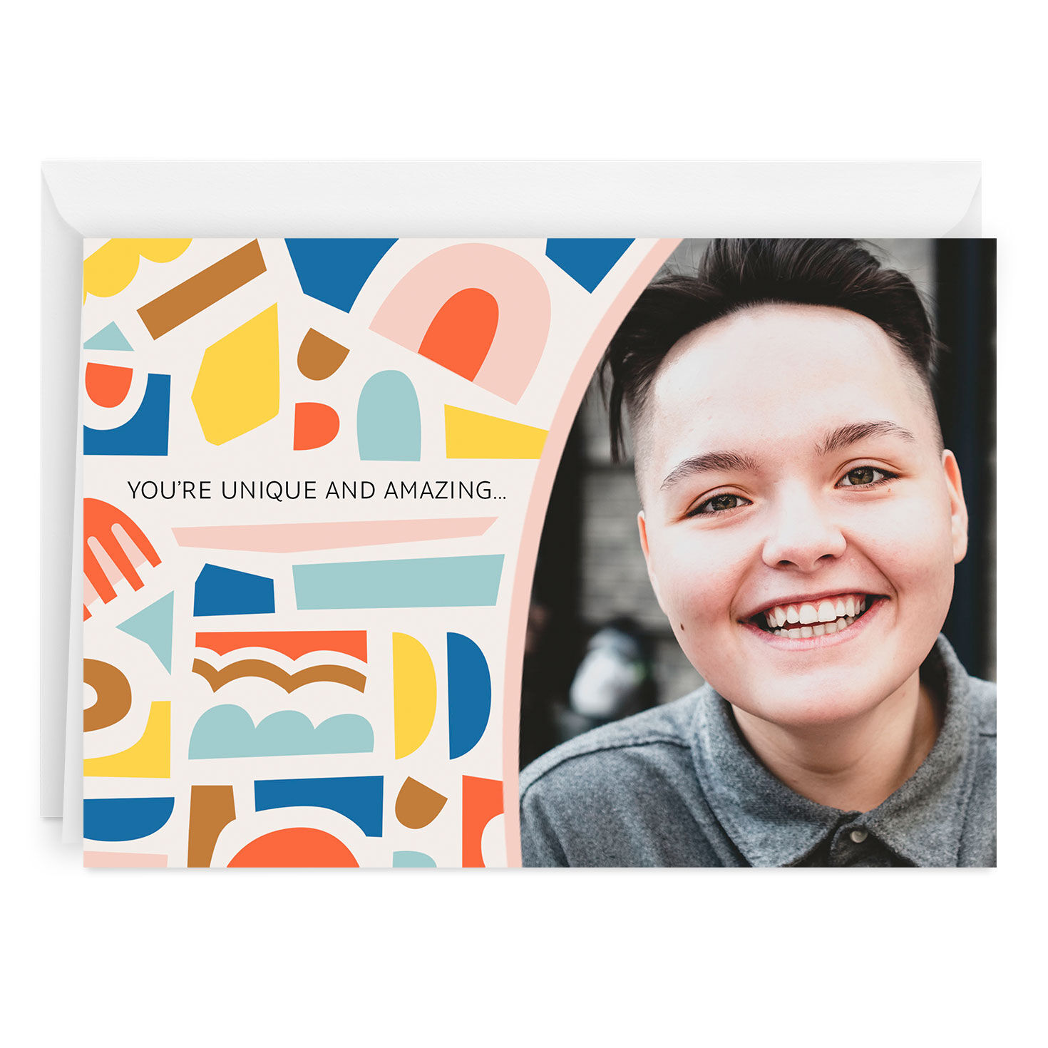Personalized Colorful Shapes Photo Card - Greeting Cards | Hallmark