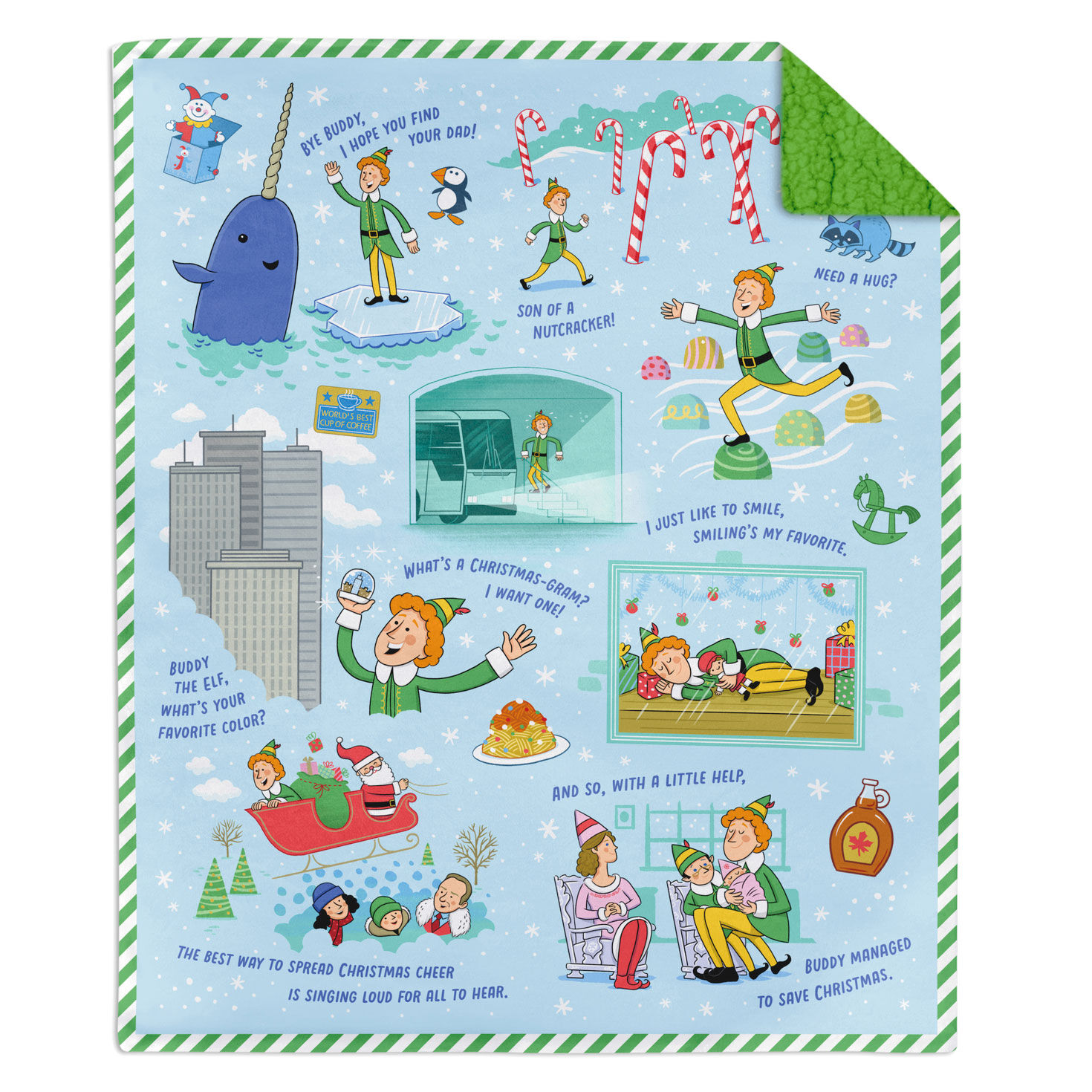Elf Journey to New York Throw Blanket, 50x60 - Pillows & Blankets ...