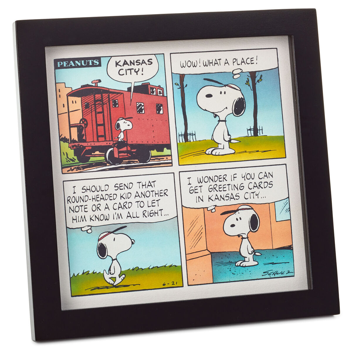 Peanuts® Snoopy Kansas City Framed Wall Art, 8x8 - Plaques & Signs ...