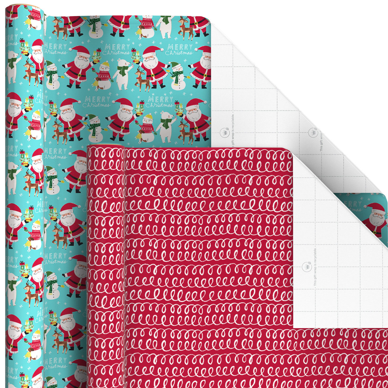 Penguins, Doodles and Polka Dots 6-Pack Assorted Christmas Wrapping ...