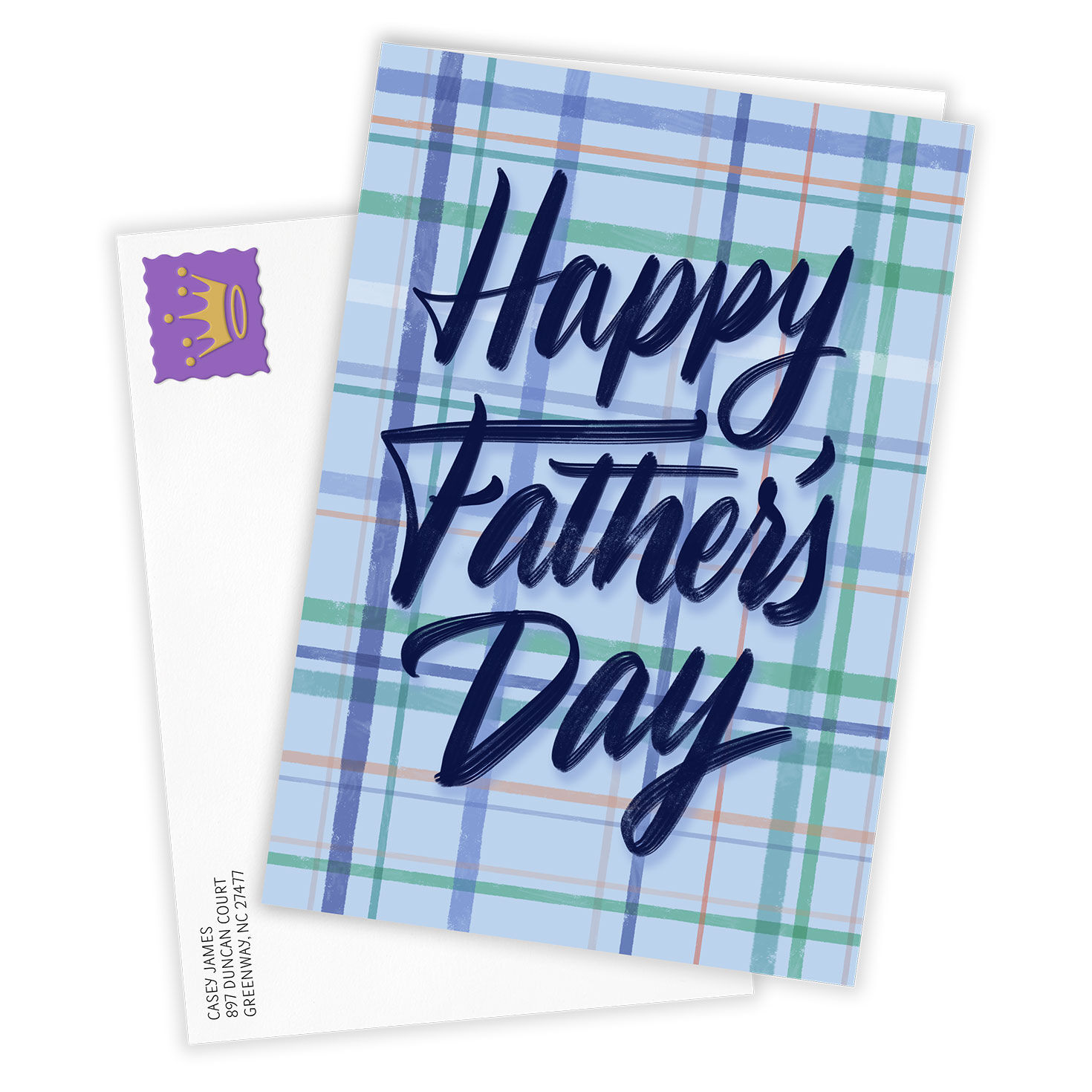 Appreciated and Loved Blue Plaid Custom Father's Day Card - Greeting ...