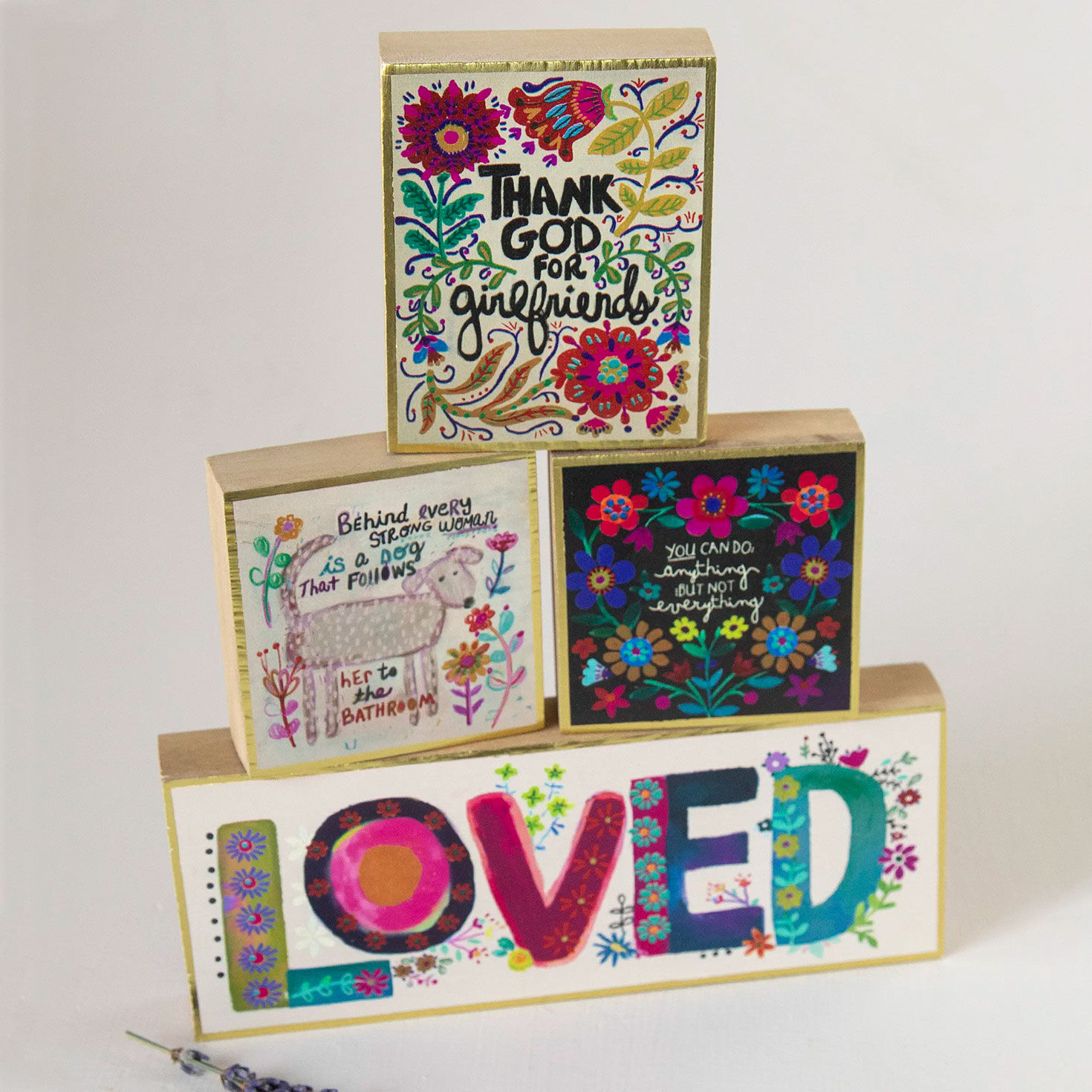 Natural Life Thank God for Girlfriends Wood Block Quote Sign - Plaques ...