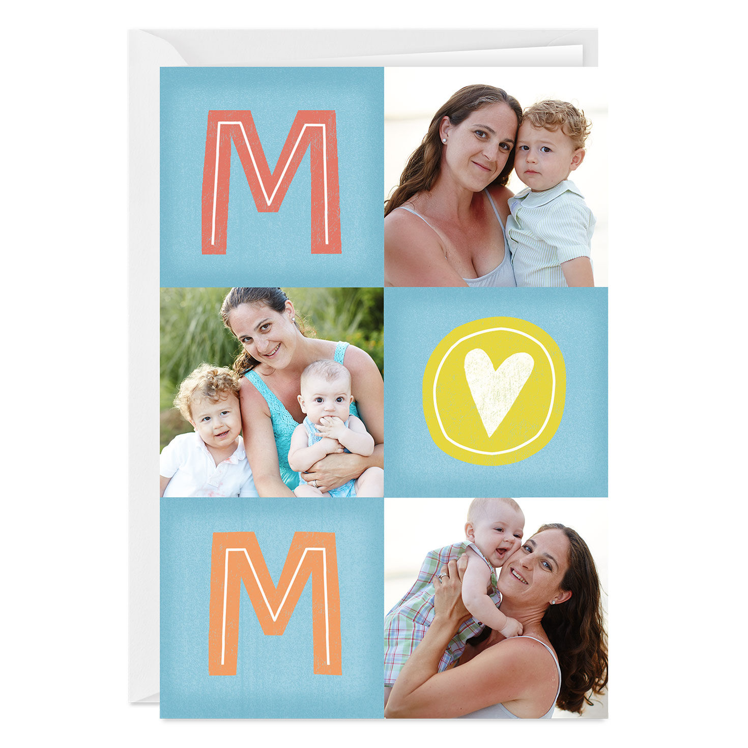 Personalized Photo Collage and Mom Lettering Photo Card - Greeting ...