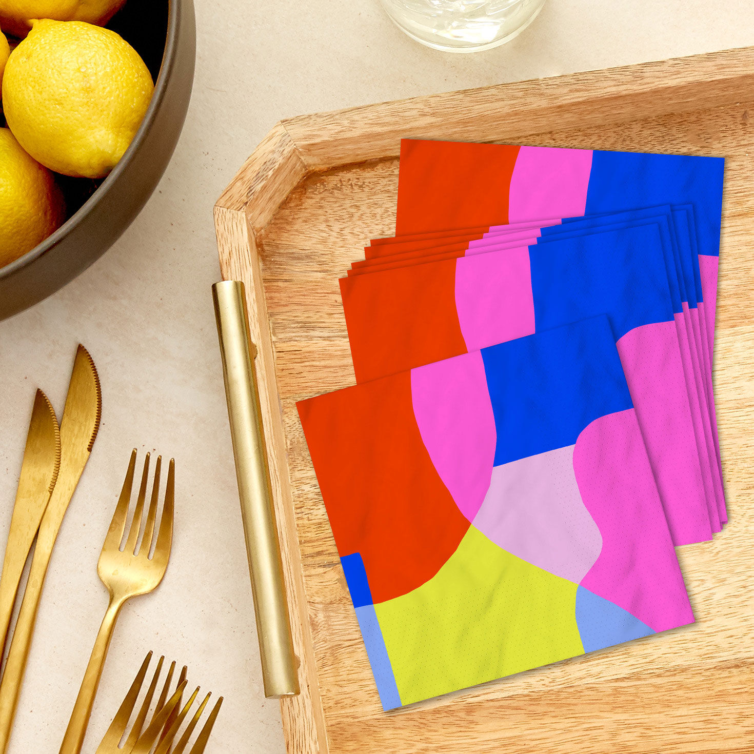 Abstract Neon Colorblock Cocktail Napkins, Pack of 20 - Napkins | Hallmark