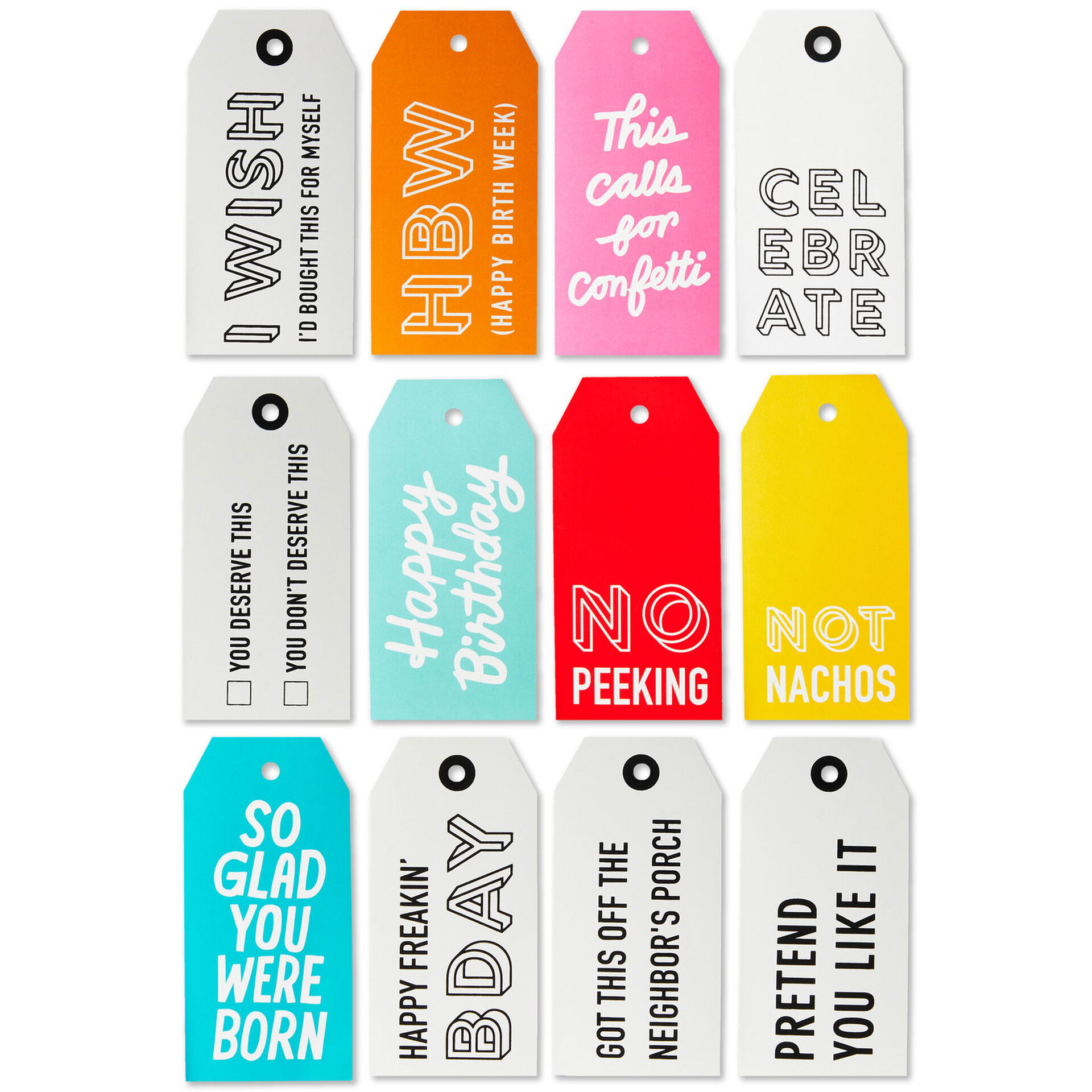 Assorted Funny 12-Pack Gift Tags - Seals & Gift Tags - Hallmark