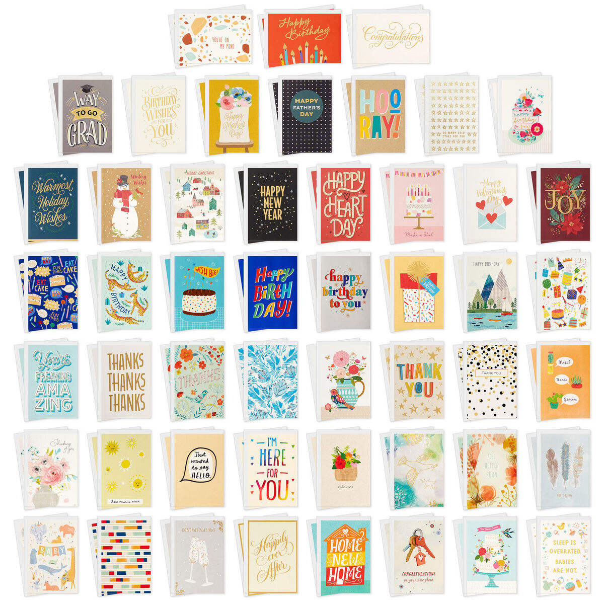 Cheerful Celebrations Boxed All-Occasion Cards Assortment, Pack of 100 ...