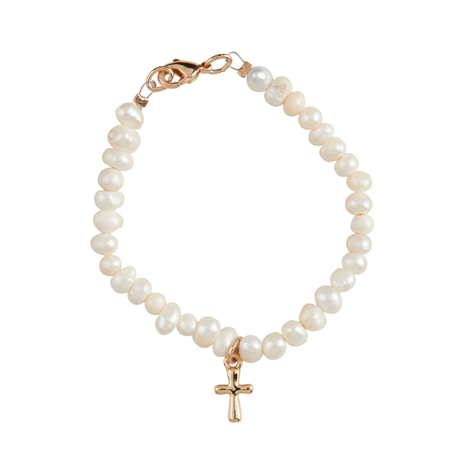 Mud Pie Gold Cross Pearl Bracelet for Toddler - Bracelets | Hallmark