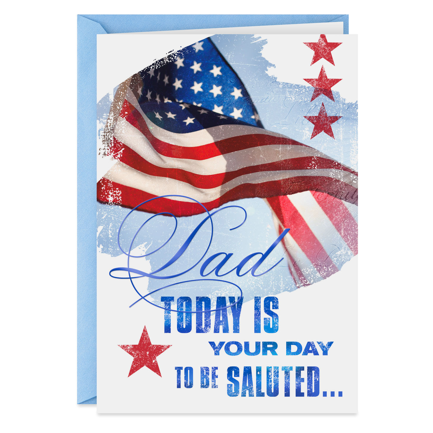 American Flag We Salute You Veterans Day Card for Dad - Greeting Cards ...