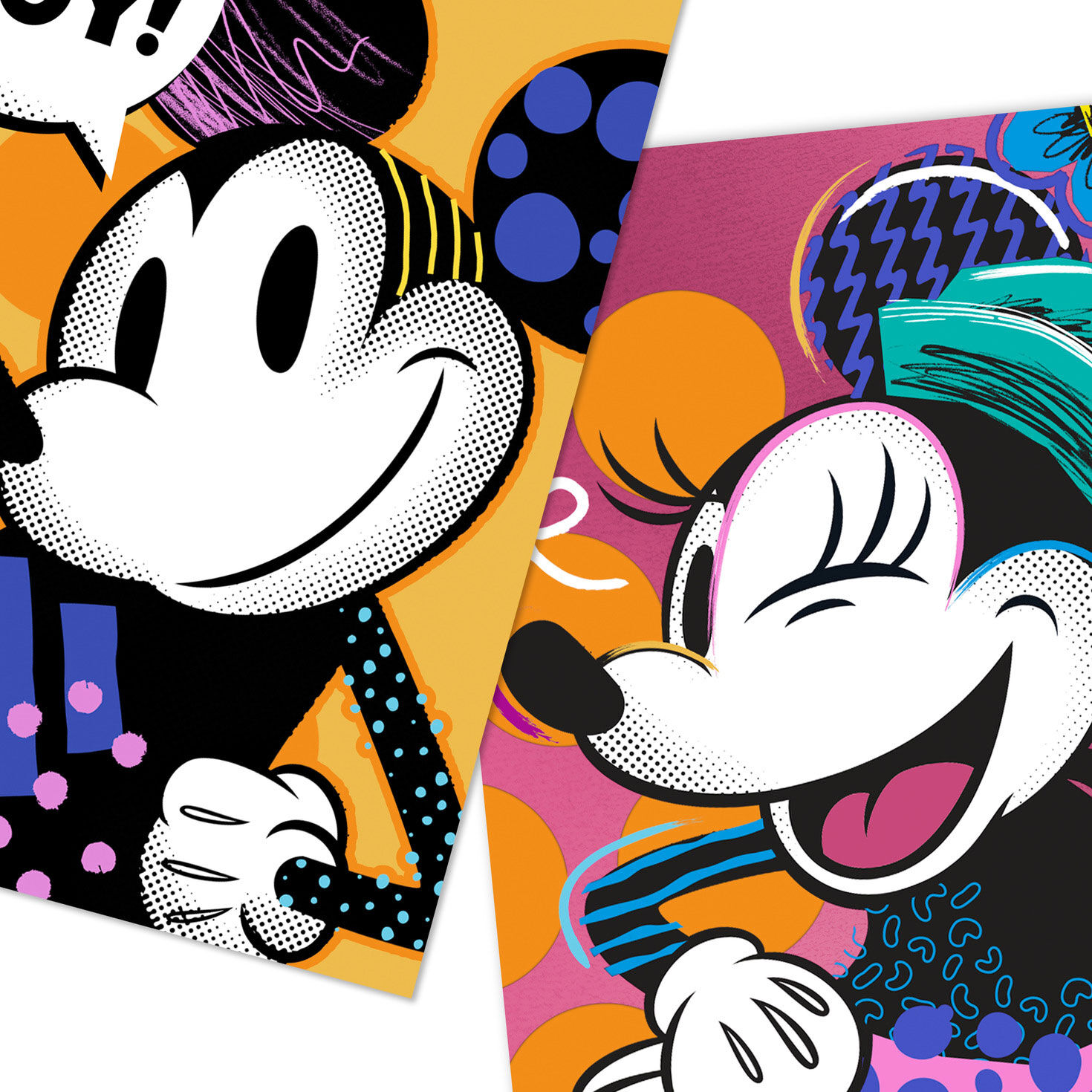 Disney Mickey Mouse and Minnie Mouse Modern Assorted Blank Notes, Pack ...