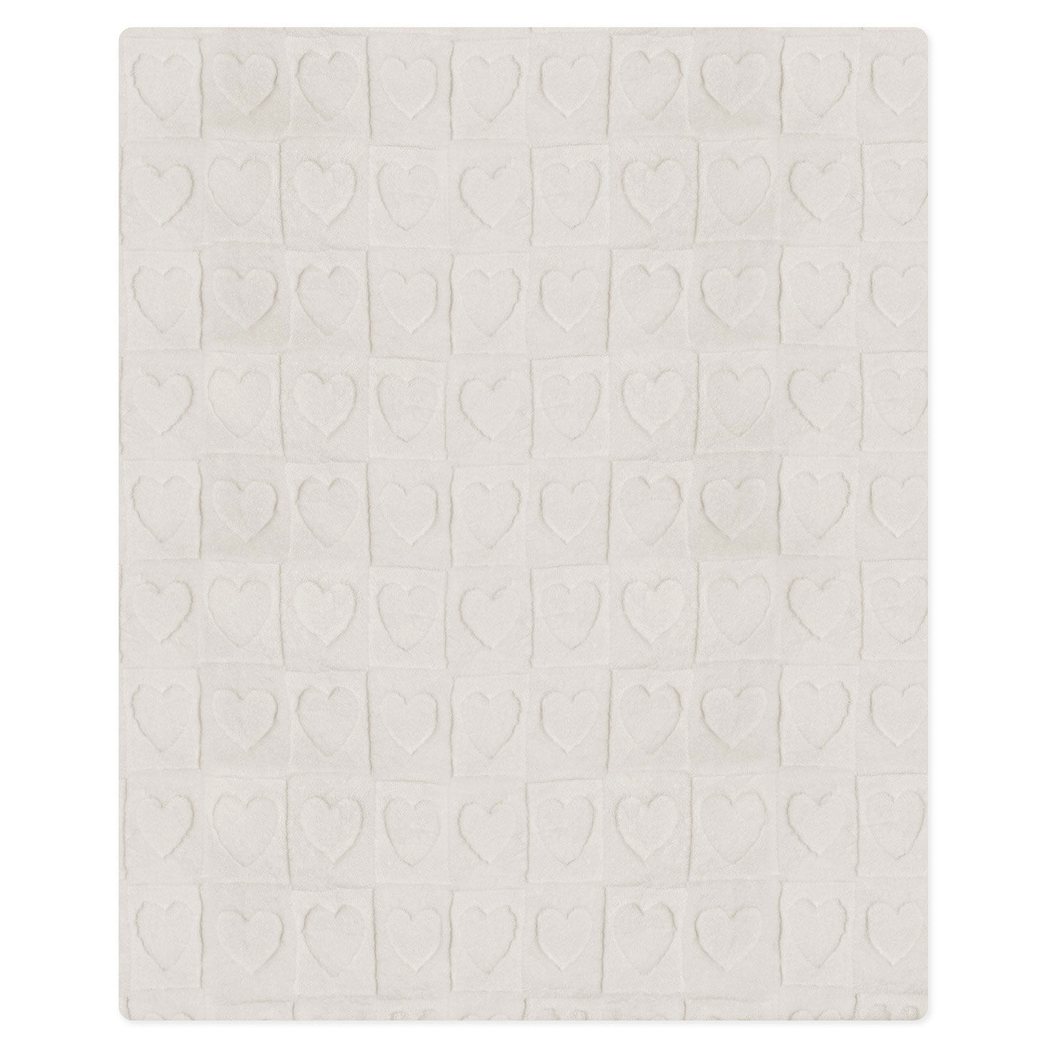 Cream Heart Pattern Plush Throw Blanket, 50x60 - Pillows & Blankets ...