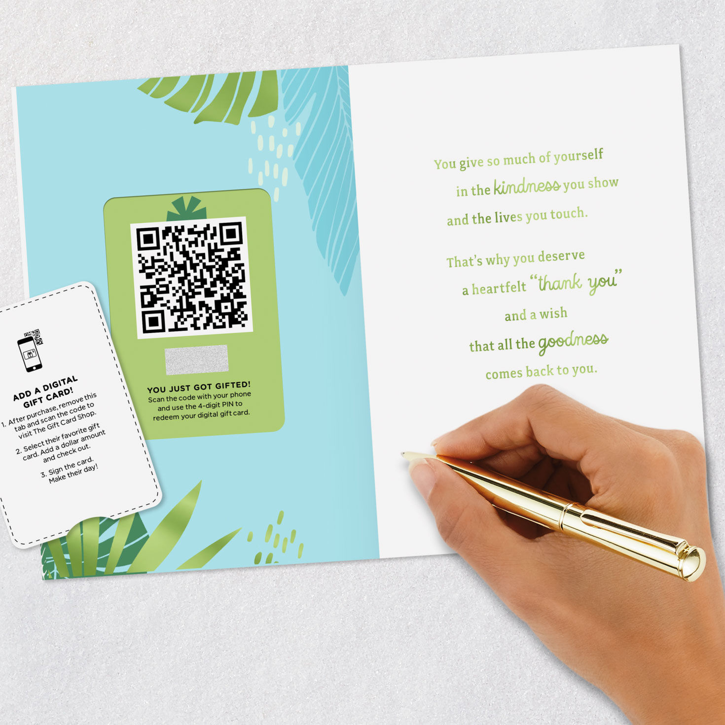 Grateful for Your Kindness Gift Card Greeting Thank-You Card - Greeting ...